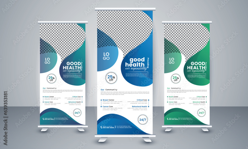 Medical Roll Up Template, Vertical Health Care x banner Design ...