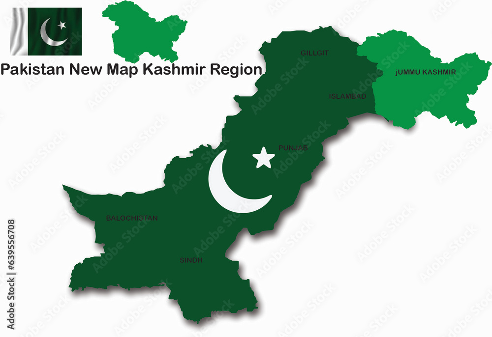 Pakistan New Official Map of Pakistan Including Kashmir Region with ...