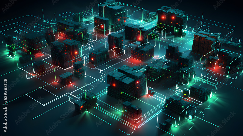 A visual representation of a network's defense architecture showcases firewalls, intrusion ...