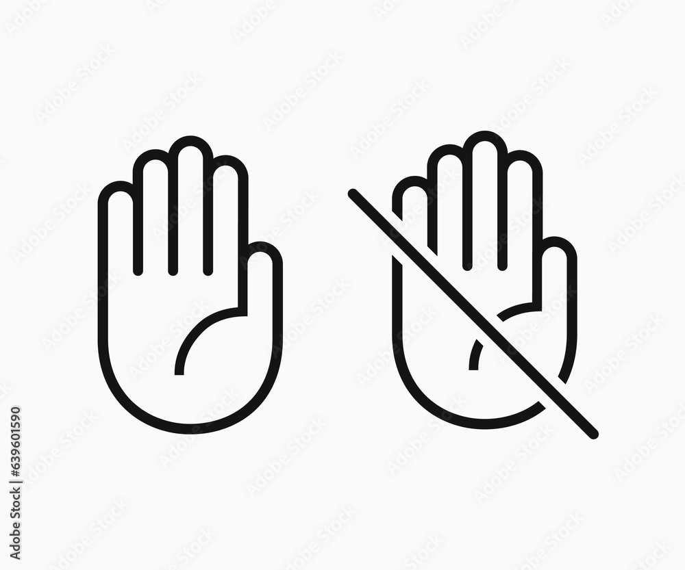 Do not touch hand icon. don't touch hand icon. lined logotype design ...