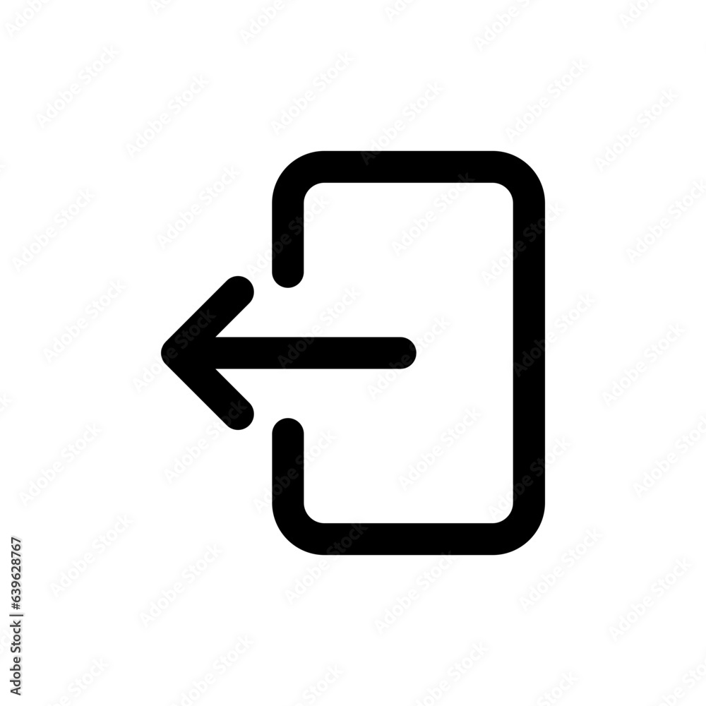 arrow Logout account icon - Enter symbol, log out icon button - arrow ...