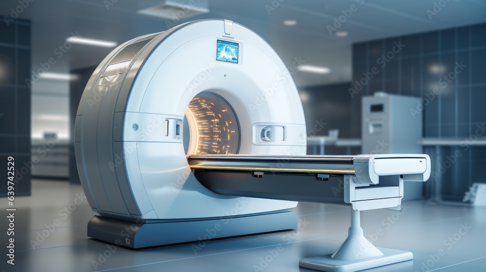 Advanced mri or ct scan medical diagnosis machine at hospital lab as ...