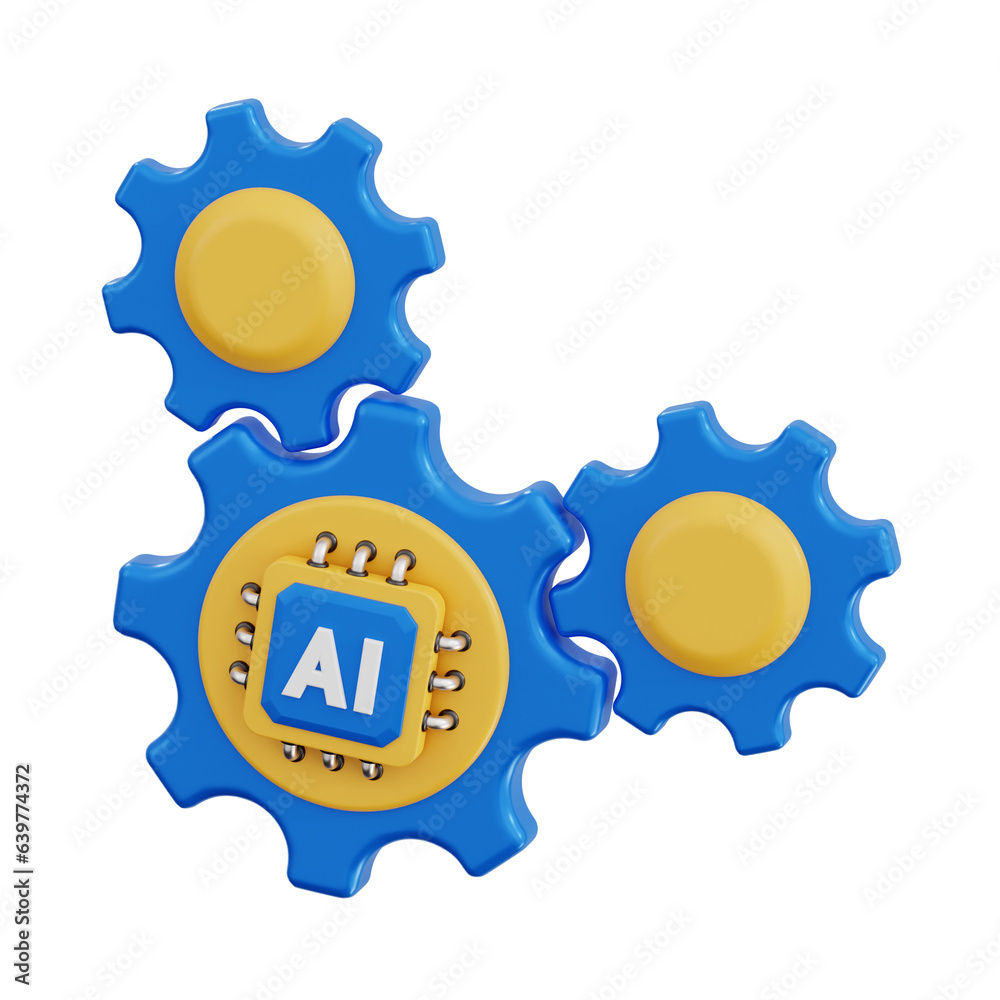 ai machine 3d, high quality render, transparent background, artificial ...