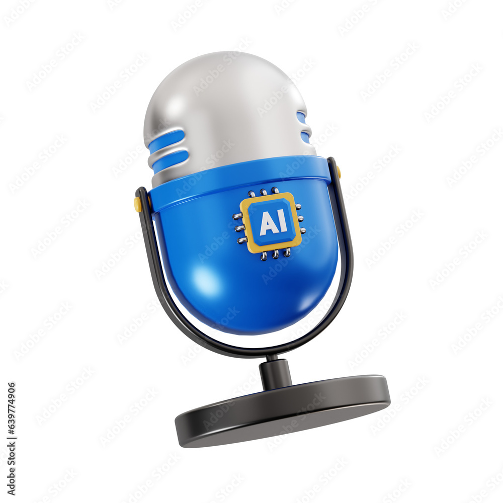 ai voice recognition 3d, high quality render, transparent background ...