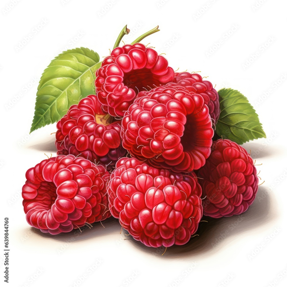 A detailed watercolor botanical illustration of a cluster of ...