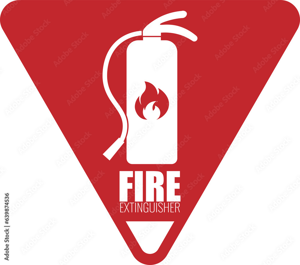 Printable isolated red triangle design label sticker of fire ...