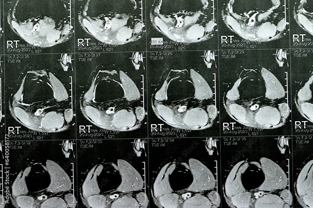 MRI of the right knee showing mild joint effusion, with normal other ...