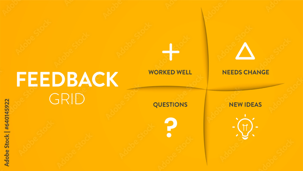 Feedback grid matrix box diagram infographic with icon vector for ...