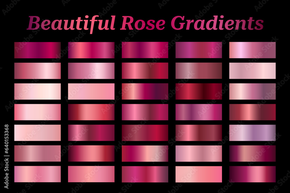 Pink gradients vector set. Barbie theme. Rose color palette swatch ...
