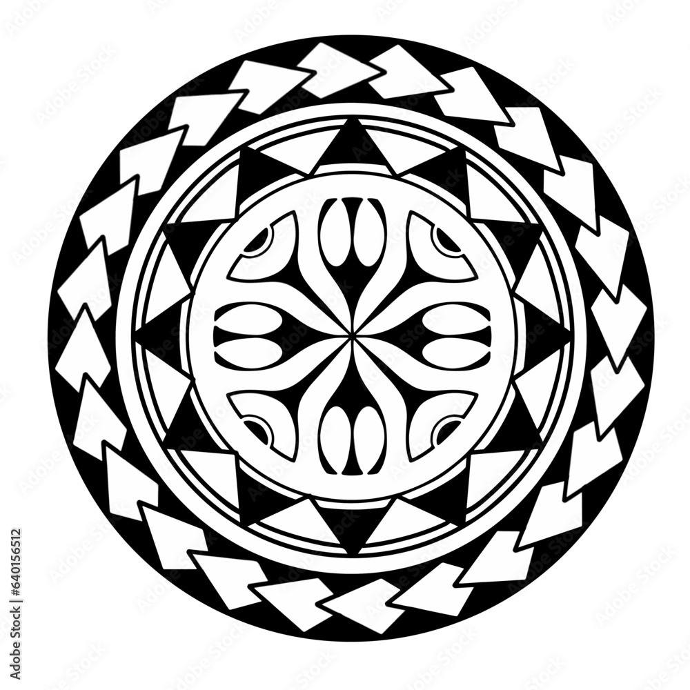 Polynesian circle tattoo design. Aboriginal samoan. Vector illustration ...