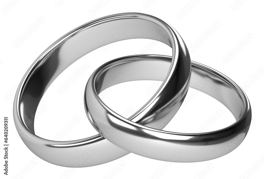 Illustration of two wedding silver rings isolated on transparent png ...