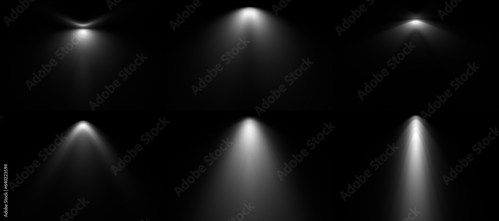 Set of diverse light profiles ready to use in architecture. 3d render ...