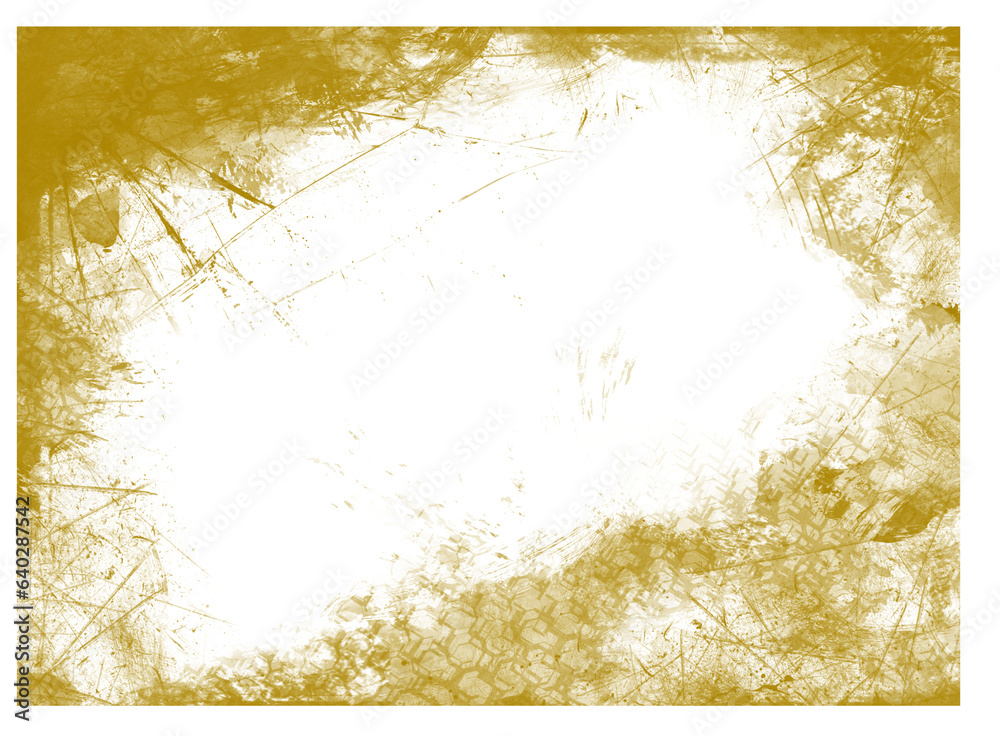 Grunge style golden frames overlay on transparent background. Royalty ...