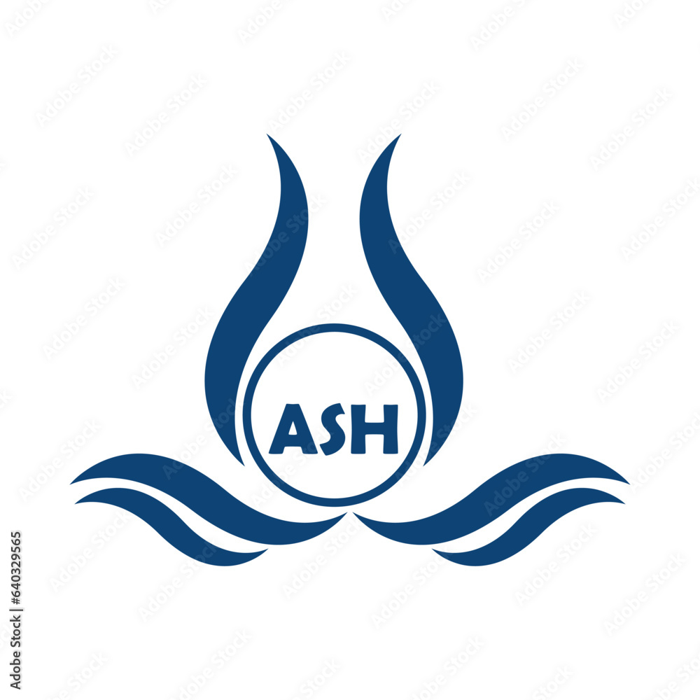ASH letter water drop icon design with white background in illustrator ...