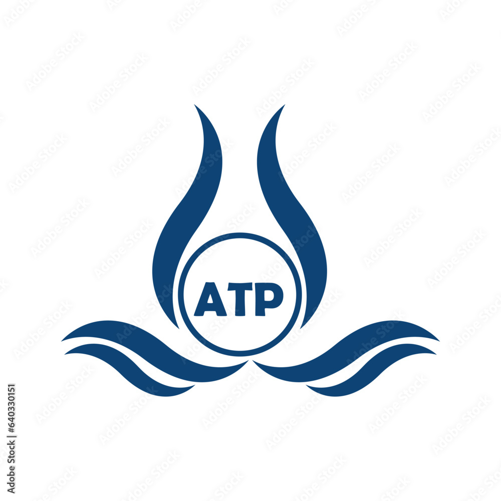 ATP letter water drop icon design with white background in illustrator ...