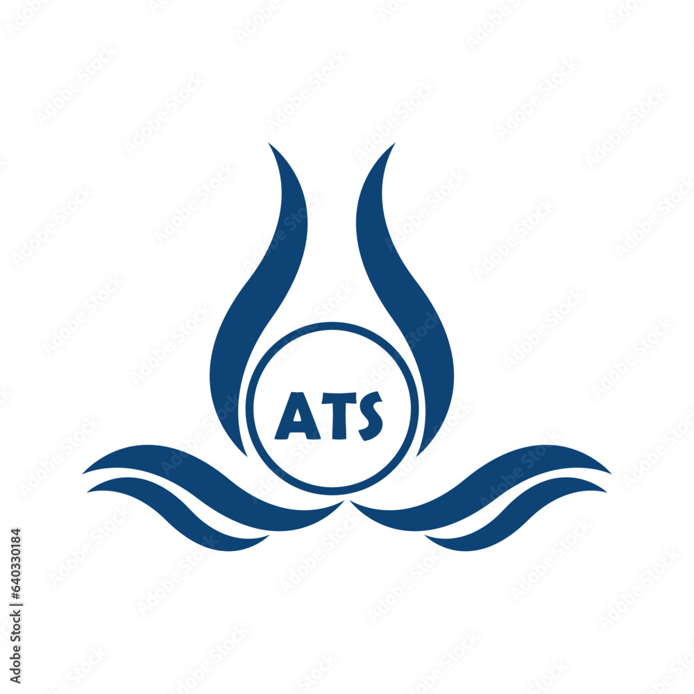 ATS letter water drop icon design with white background in illustrator ...