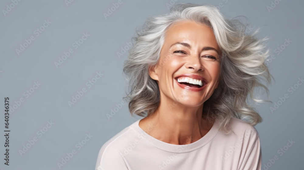 Beautiful senior model. Elderly women portrait with smiling face. Stock ...
