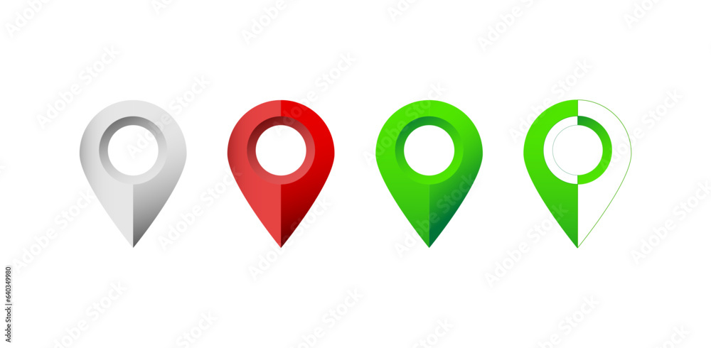 Location map pin icons set, map pin markers, location icon symbol ...