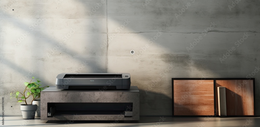 An office workspace features a versatile printer, copier, scanner ...