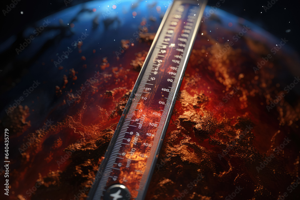 Earth experiencing extreme high temperatures, depicted with a ...