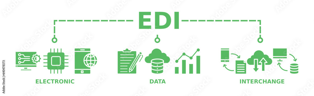 EDI banner web icon vector illustration concept for electronic data ...