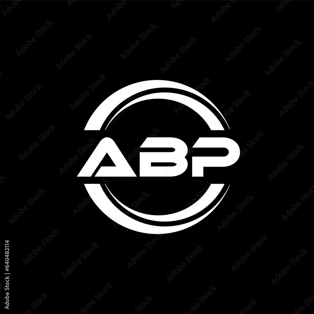 ABP letter logo design with black background in illustrator, vector ...
