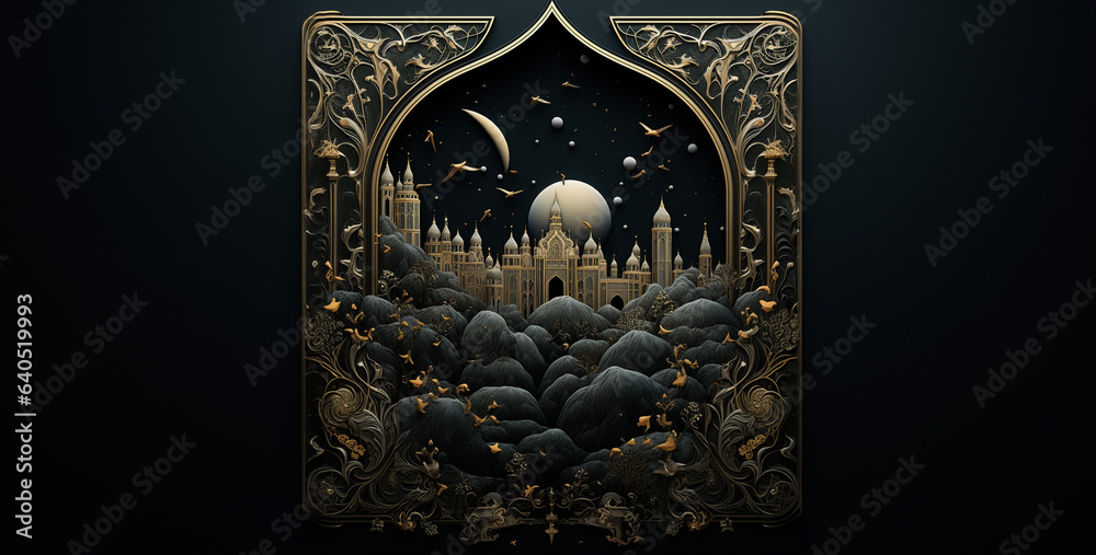 pixel art an islamic background for a wedding card hd wallpaper Stock ...