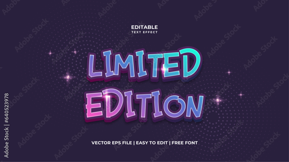Limited Edition Editable text effect in 3d style. Suitable for brand or ...