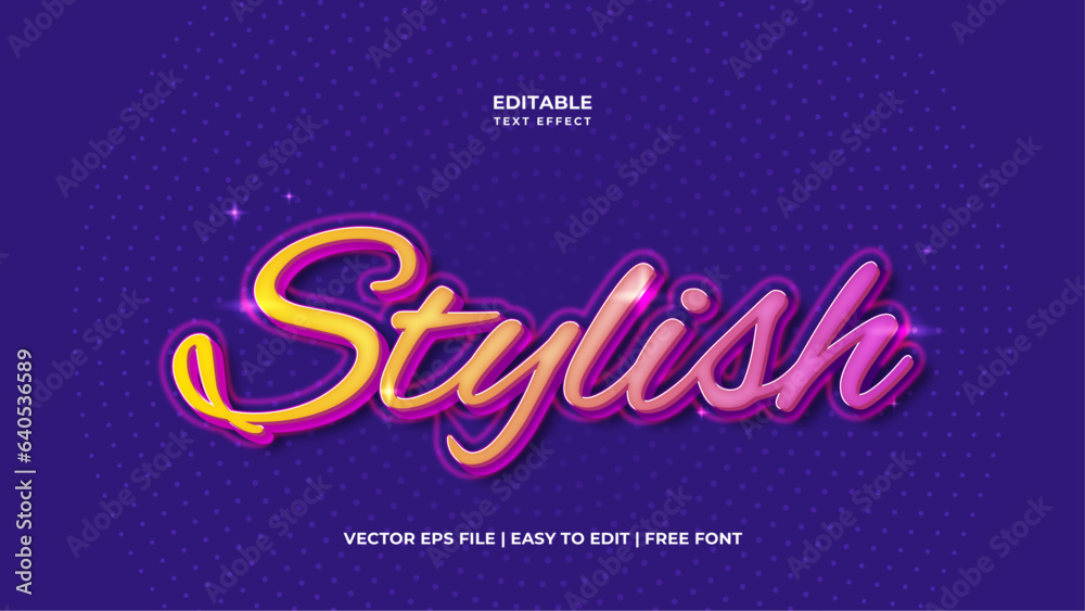 Stylish Modern text effect template with 3d bold type style and retro ...