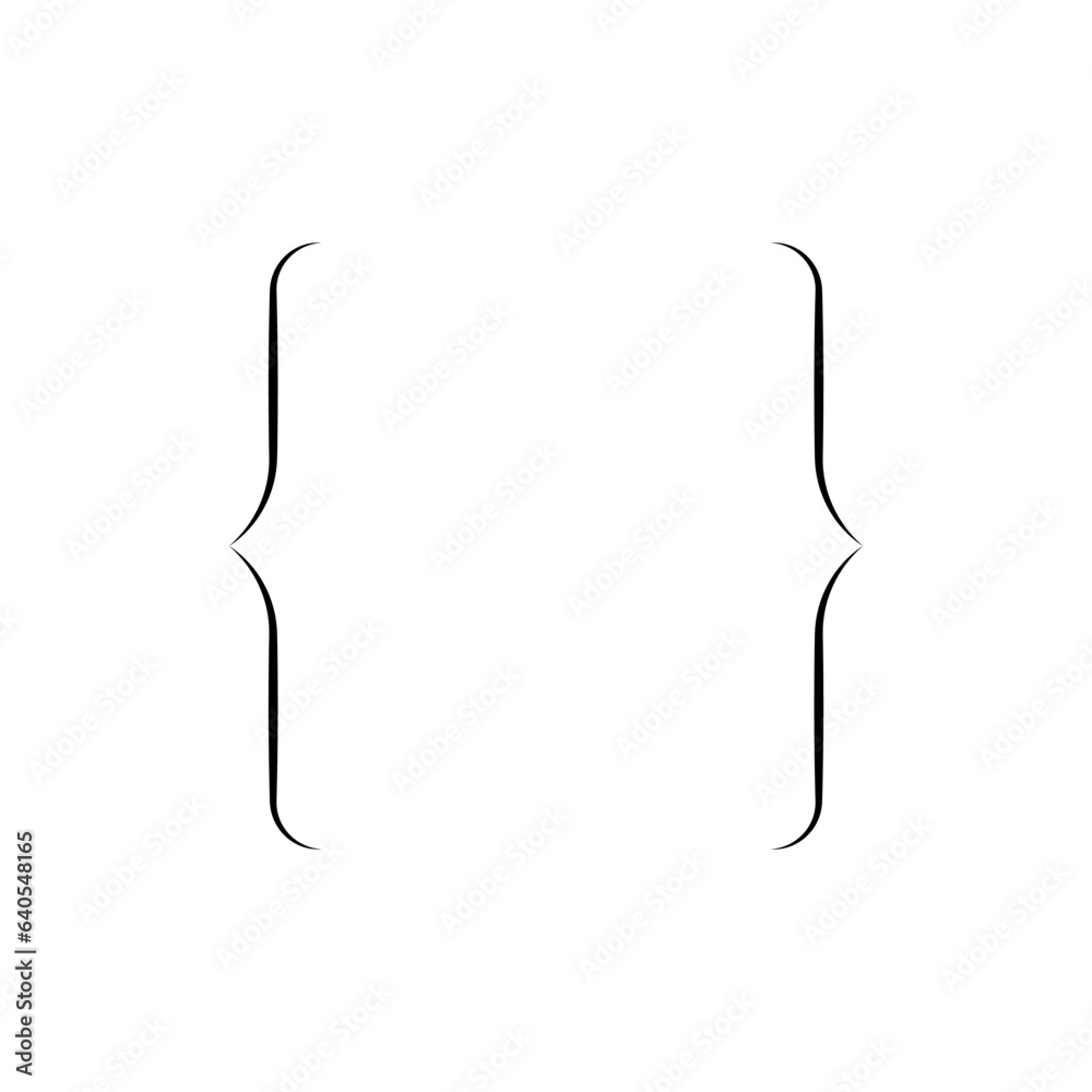 Brace Icon. Bracket, Curly, Parentheses, Punctuation Symbol - Vector ...