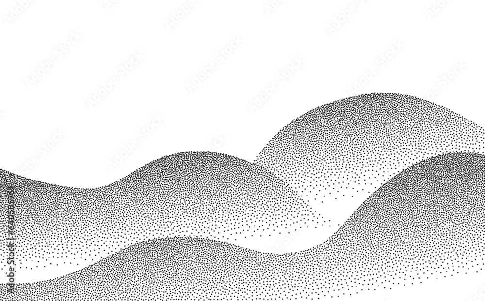 Dotted noise mountain grain pattern. Dotwork, grunge texture landscape ...