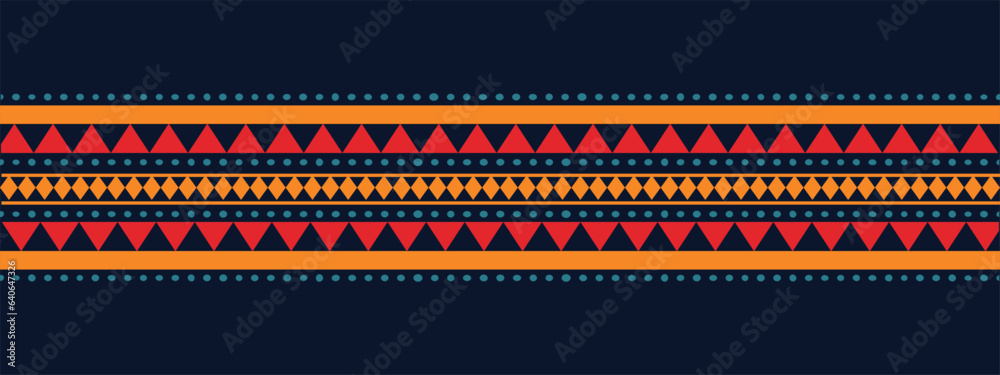 Tribal Aztec pattern banner background with stripe lines. Ethnic border ...