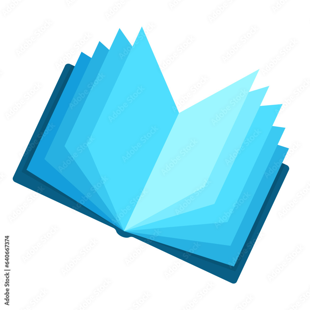 open book flat vector illustration logo icon clipart isolated on white ...