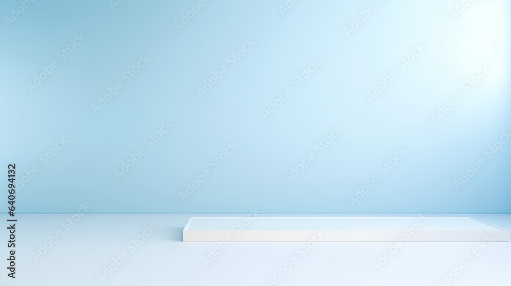 Minimalist style clean, abstract light blue background. The image is ...