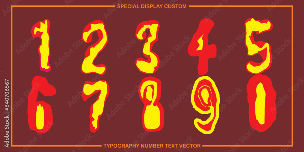 assorted digital custom vector numbers. minimum. Color gradation. Dark ...
