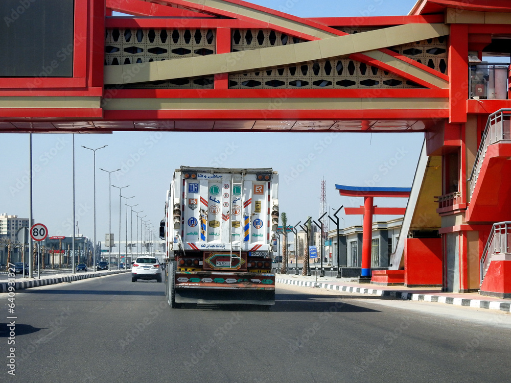 Cairo, Egypt, August 21 2023: Shinzo Abe axis patrol highway in Egypt ...