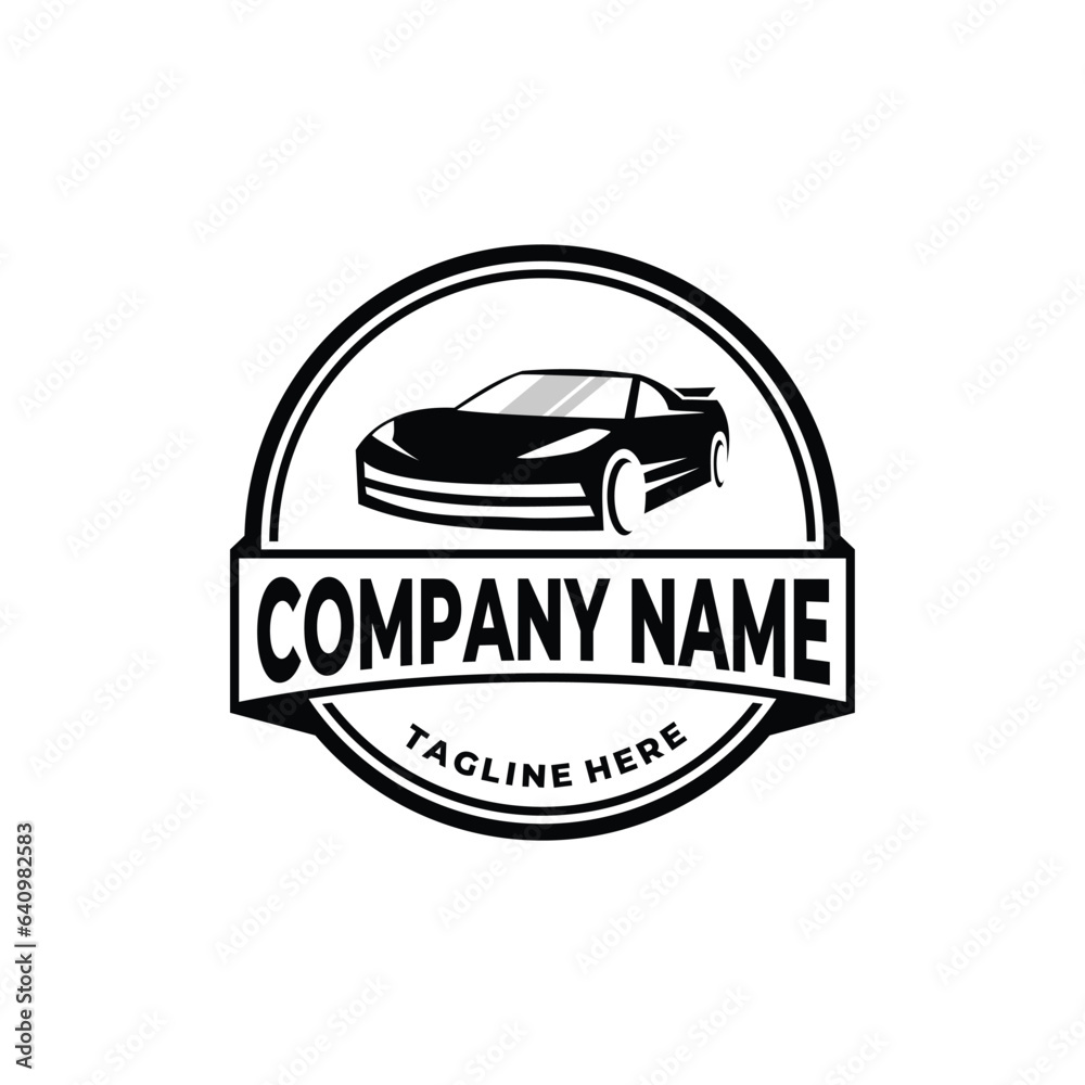 Vector de Stock car vector logo design with circular emblem,automotive ...