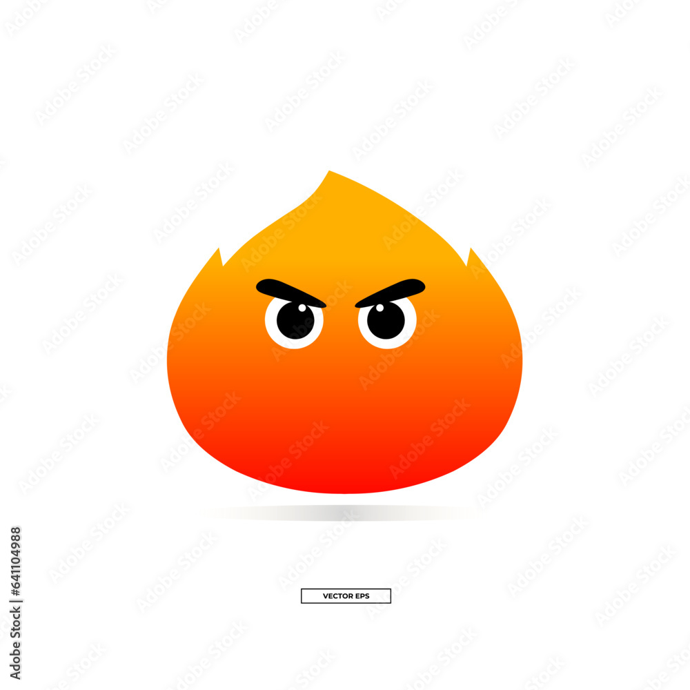Character fire cartoon logo,emoticon,mascot Stock Vector | Adobe Stock