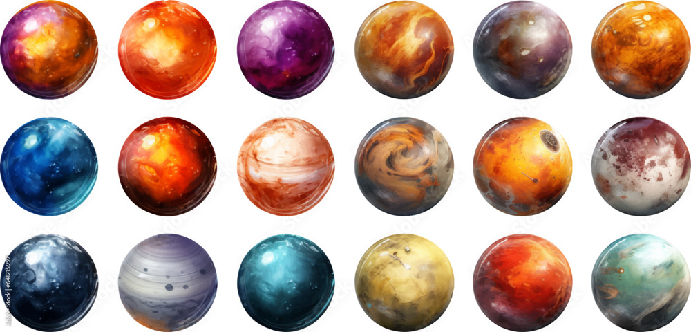 planets set in the style of photo-realistic compositions, rtx on ...