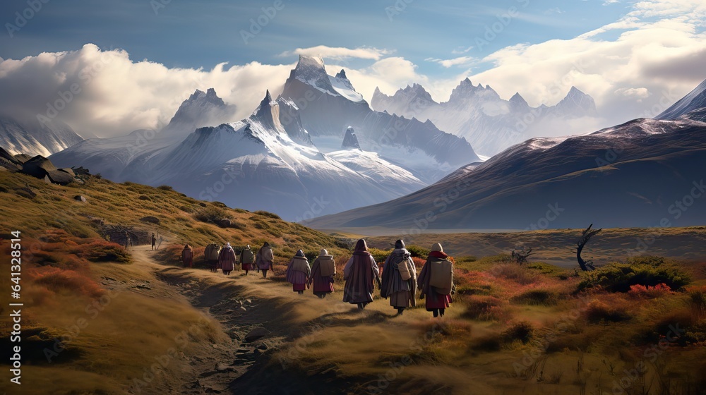 ancestral Onas and Selk'nam tribes inhabiting the Patagonia region ...