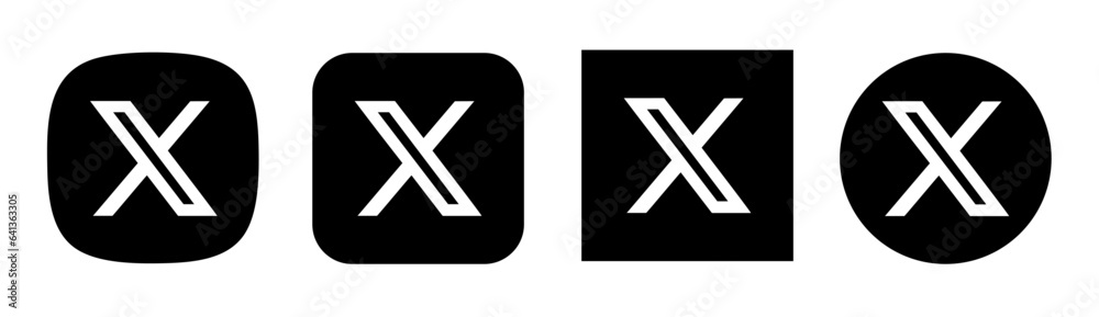 Twitter X new logo icon transparent png download. vector EPS 10 Stock ...