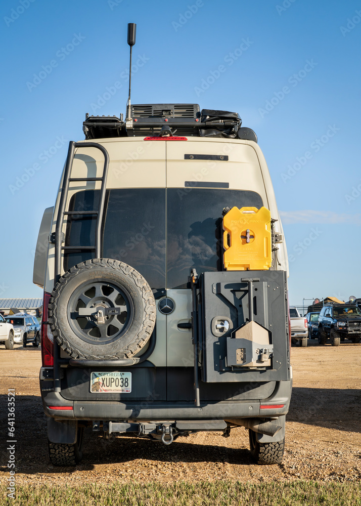 Loveland, CO, USA - August 27, 2023: Back of Mercedes Sprinter 4x4 ...