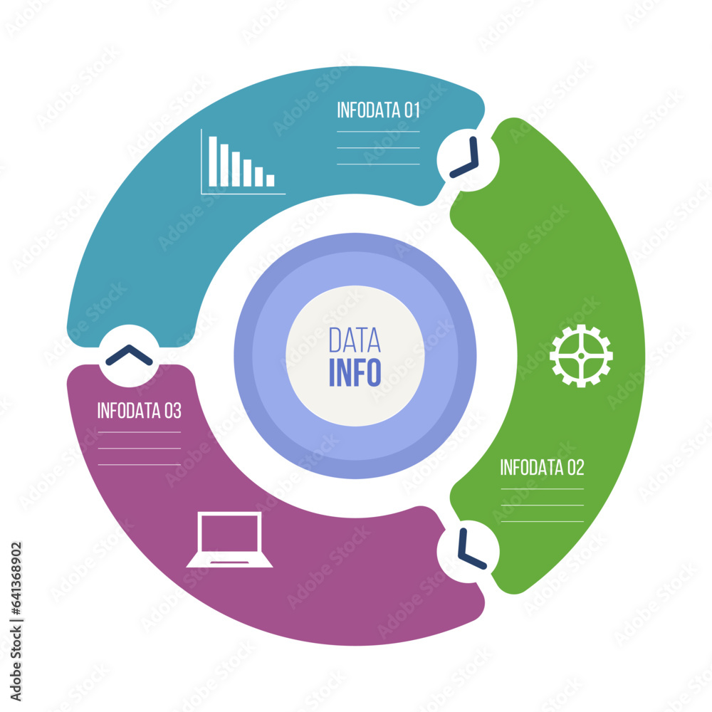 Vector de Stock Infographic vector round template. Circular chart with ...