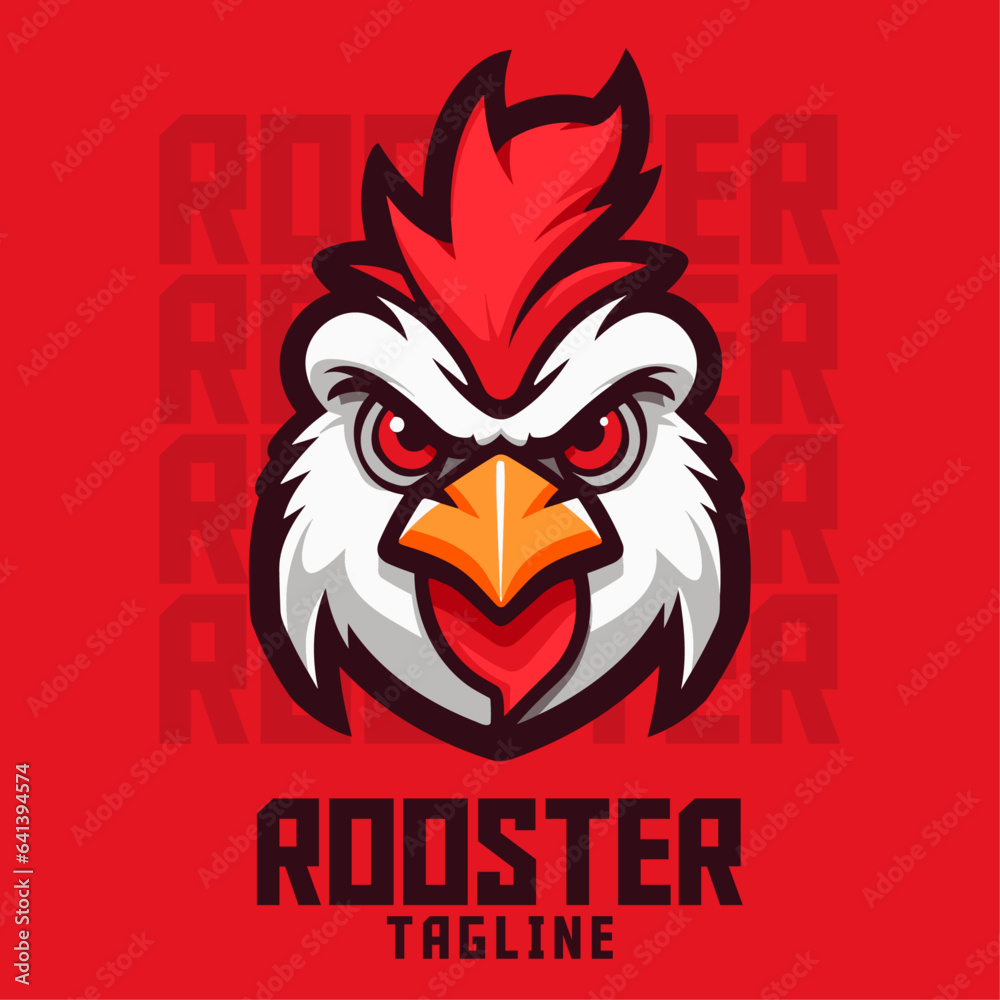 Angry Rooster Chicken Illustration: Logo, Mascot, Vector Graphic for ...