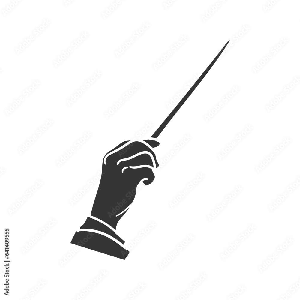 Baton Director Icon Silhouette Illustration. Orchestra Leader Vector ...