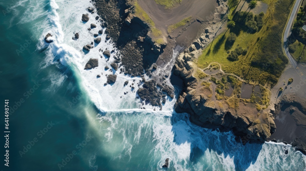 coastline dealing with erosion due to sea level rise, a symbol of ...