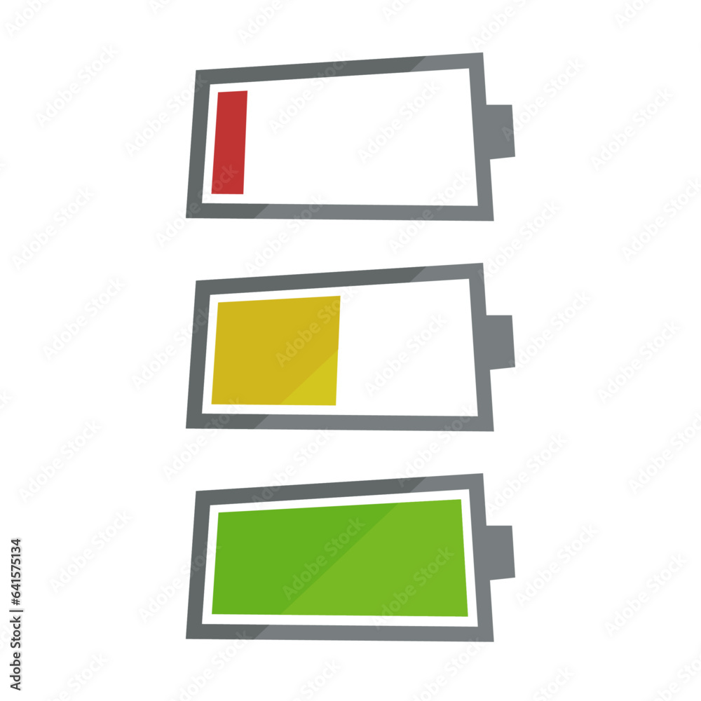 battery percentage flat vector illustration logo icon clipart isolated ...