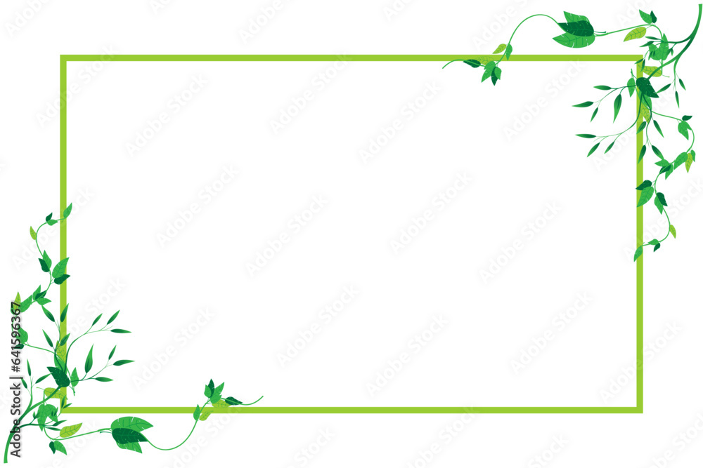 creeper leaf border background image frame Stock Vector | Adobe Stock