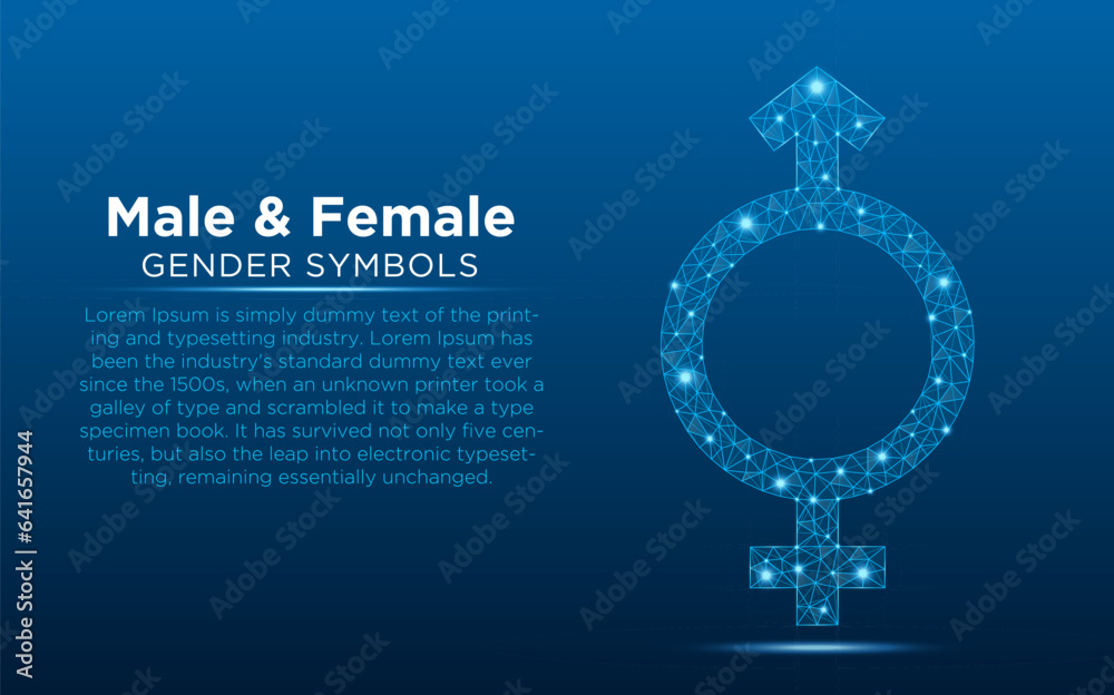 Low poly sexual male and female icon vector with futuristic concept ...