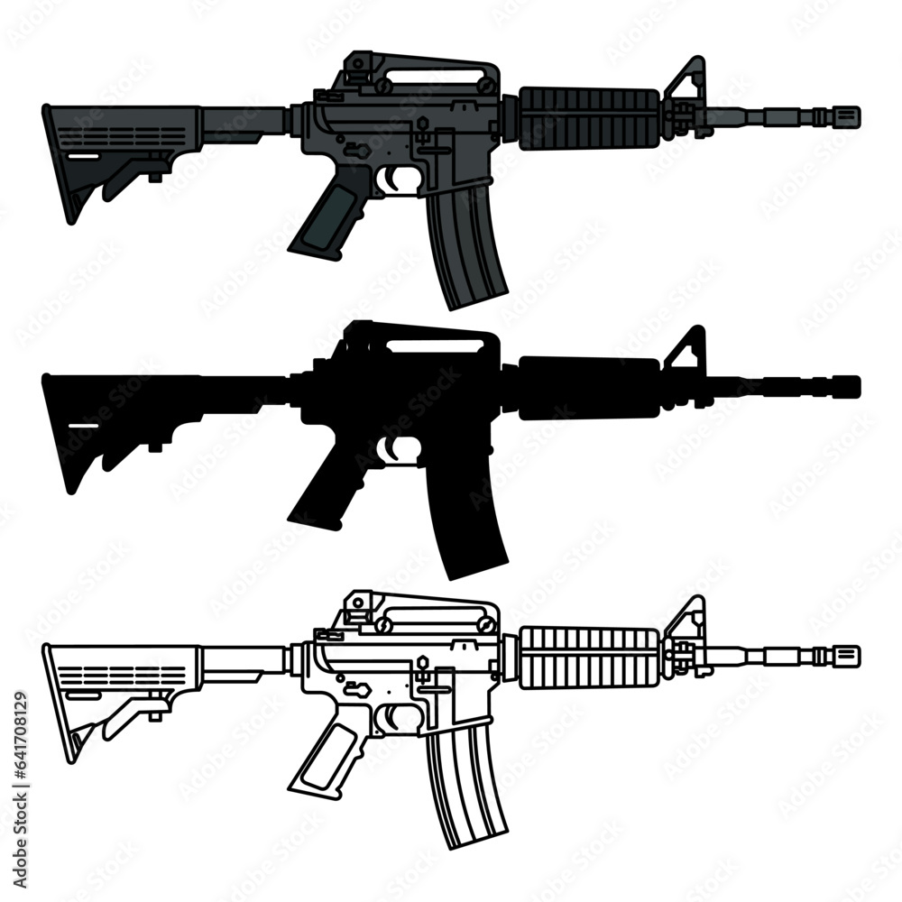 colt M4 assault rifle vector Stock Vector | Adobe Stock